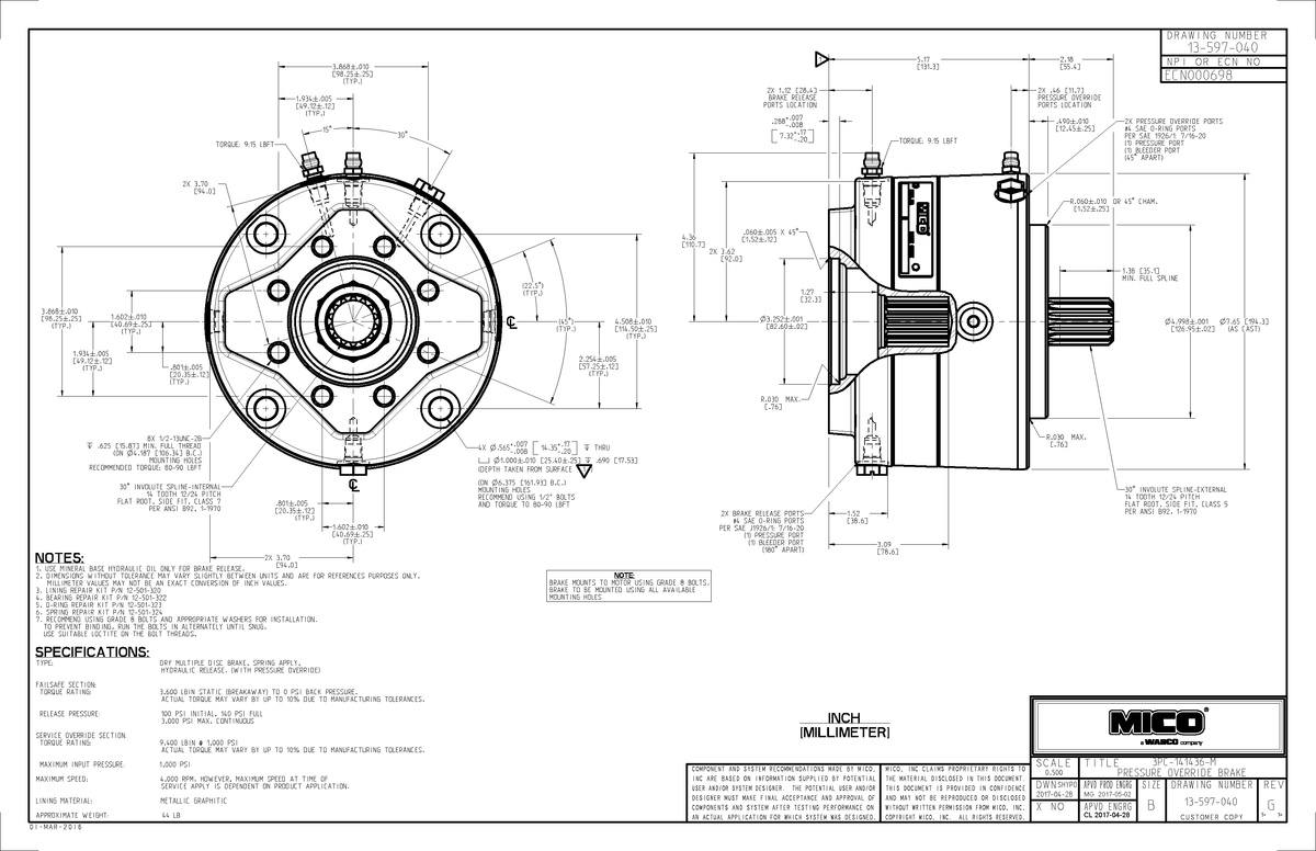 13-597-040 ZF Mico Multiple Disc Brake · HDPartshouse.com